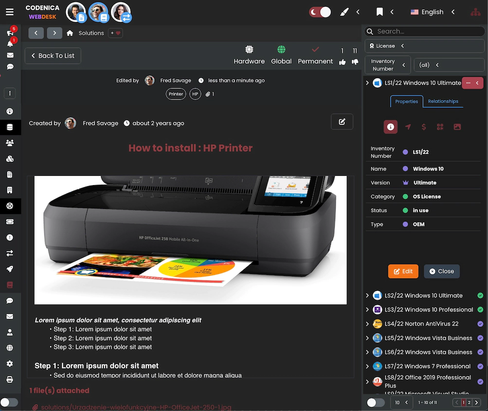 Baza wiedzy dla zespołów i pracowników - ITSM - Codenica